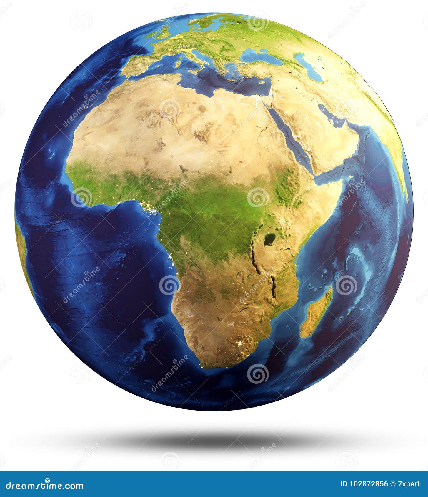 Earth Sphere Over Ocean Surface Royalty-Free Stock Photography ...