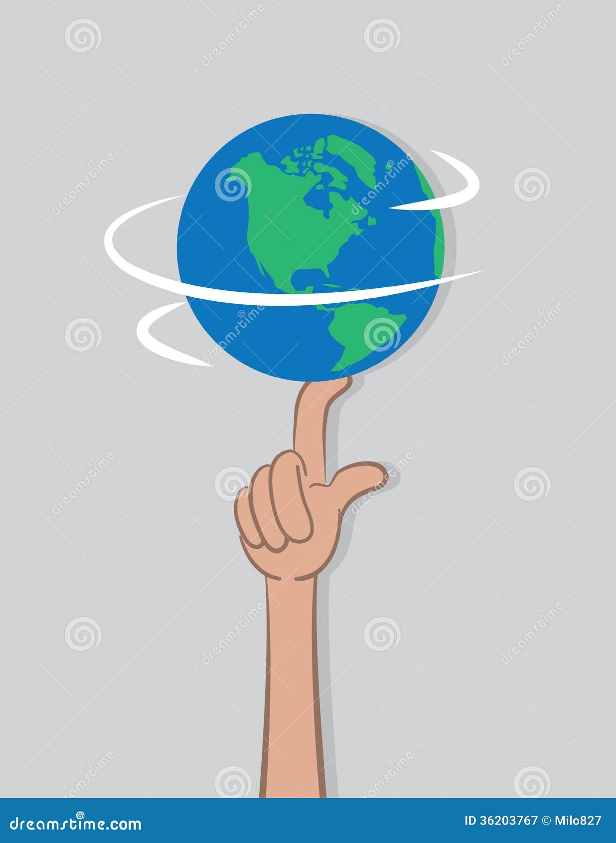 Earth Spin Finger stock vector. Illustration of rotate - 36203767