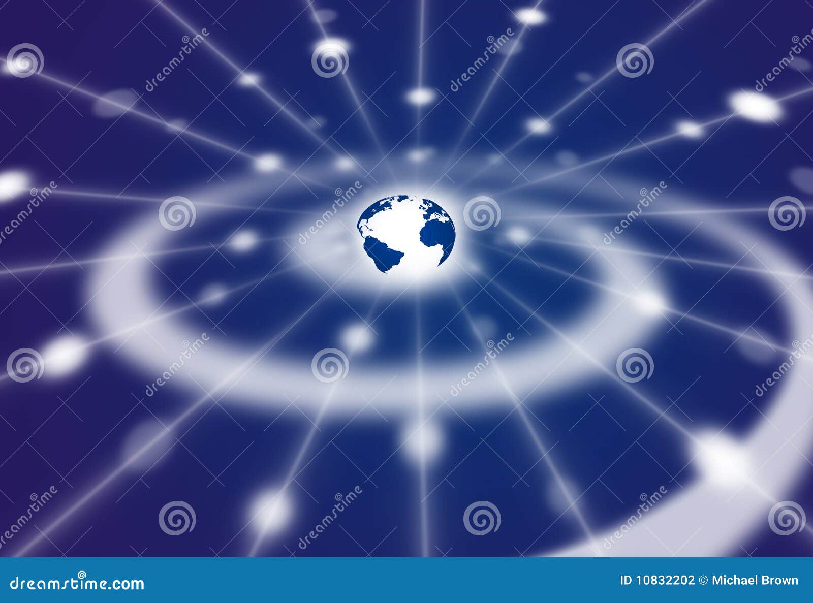 Earth Spiral Galaxy Comm Network Space Stock Illustration ...