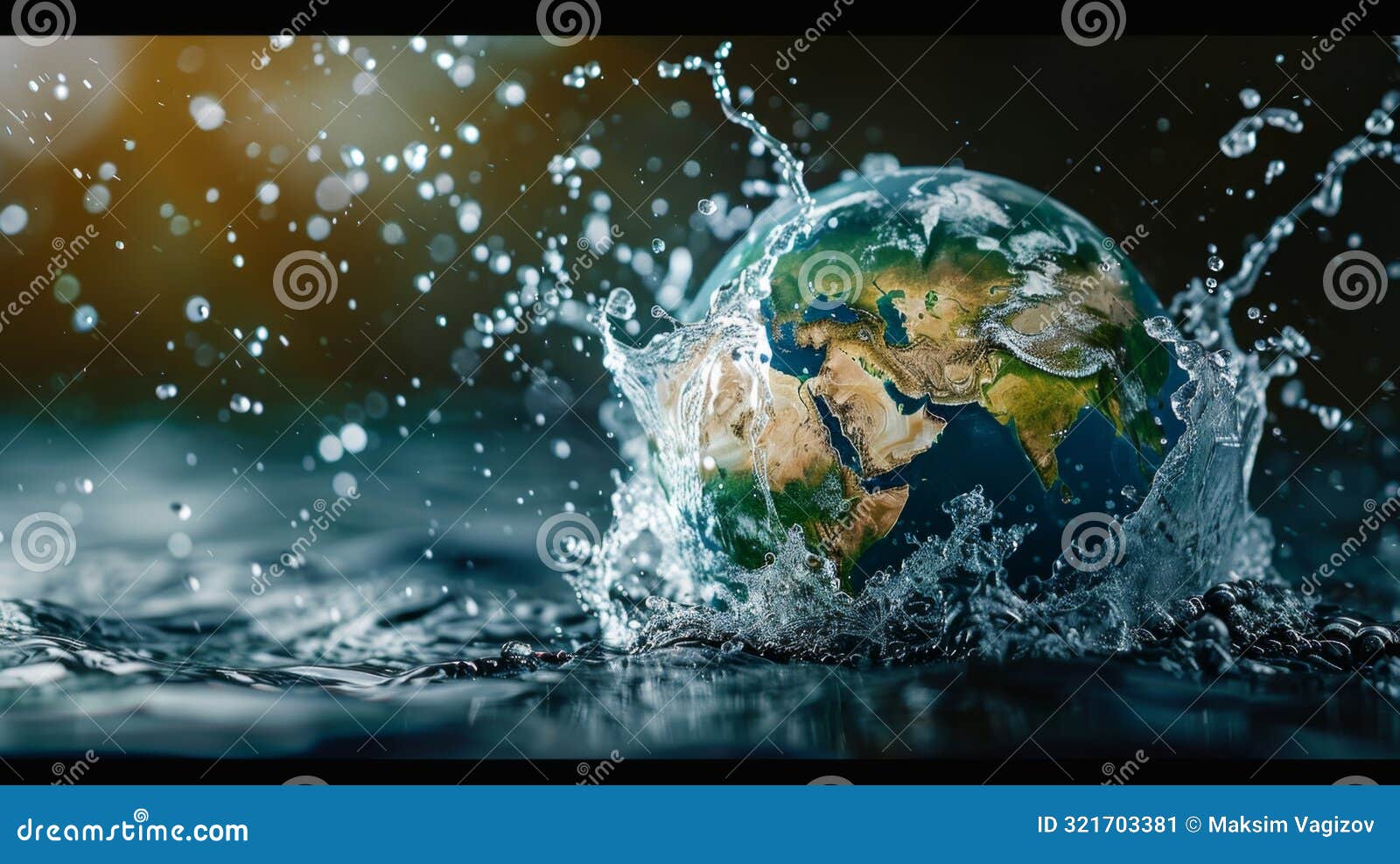 Earth Splashes in Water - Stunning Visual Representation, Generative AI ...