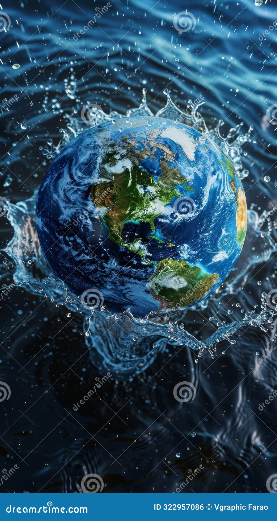 Earth Splashing into Water, Vibrant Water Splash, Environmental Concept ...