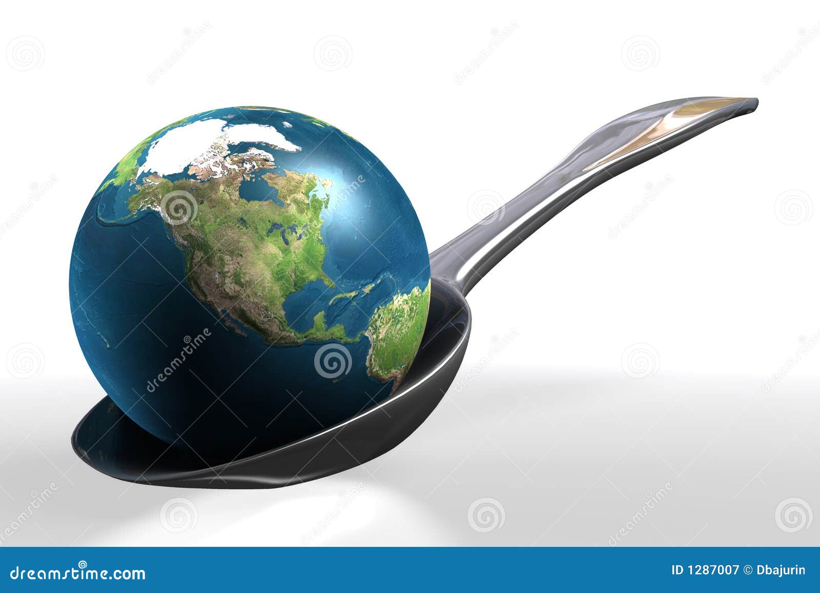 Earth in a spoon stock illustration. Illustration of reflective - 1287007