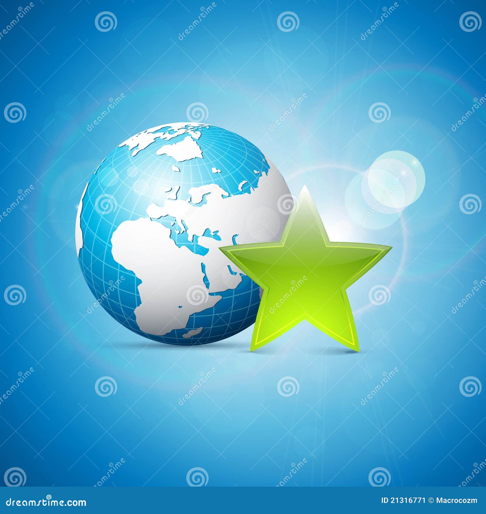 Earth and Star Business Illustration Stock Vector - Illustration of ...