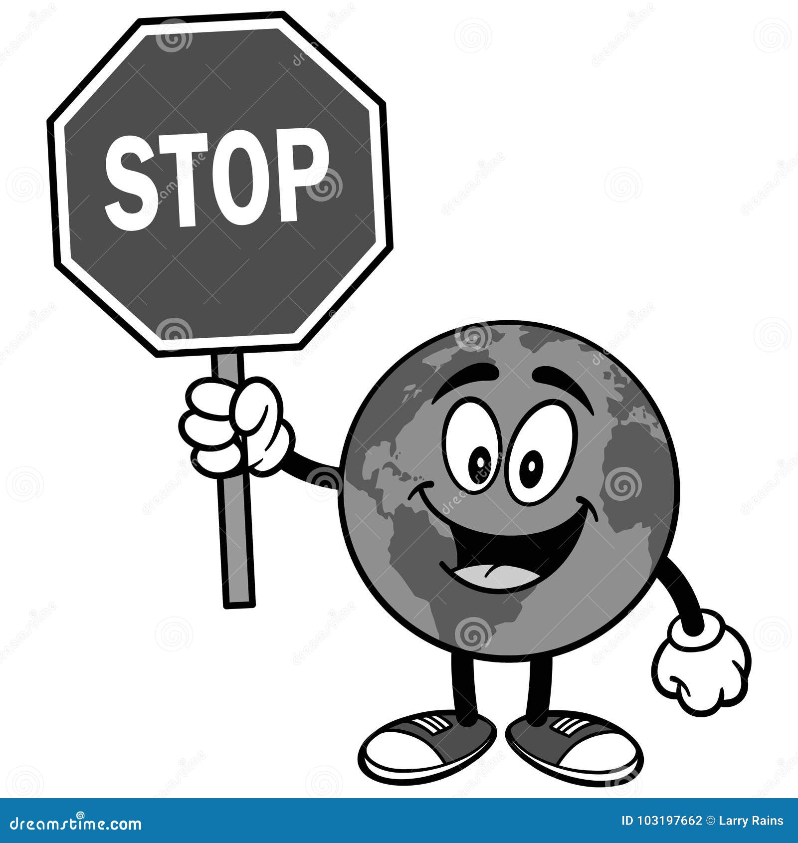 Earth with Stop Sign Illustration Stock Vector - Illustration of sign ...