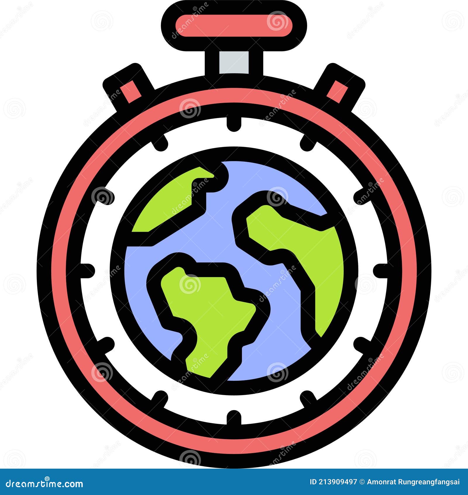 Earth Stopwatch Icon, Earth Day Related Vector Stock Vector ...
