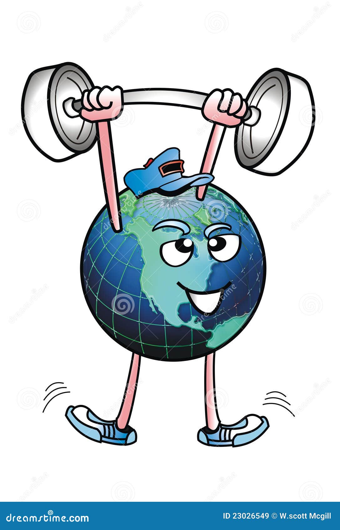 Earth Strong man. stock illustration. Illustration of planet - 23026549