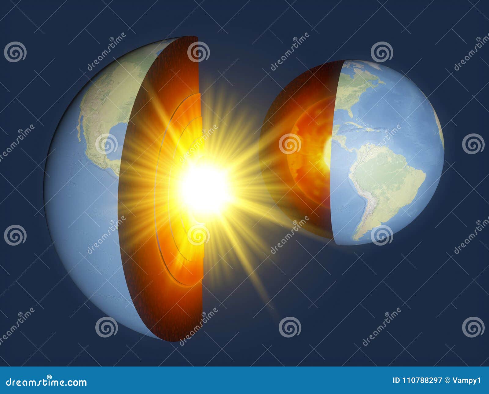 Earth Structure, Earth Section, Division Into Layers, The Earth`s Crust ...