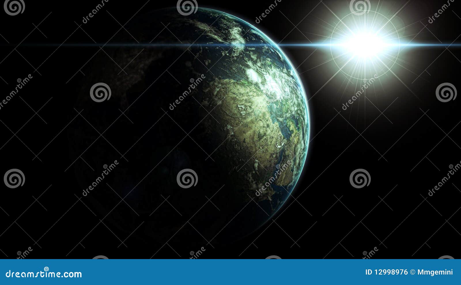 Earth with sun stock photo. Image of continents, america - 12998976