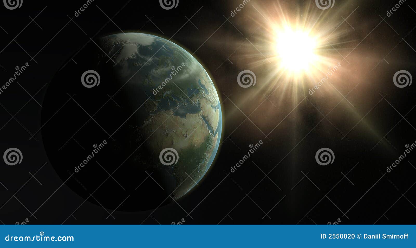 Earth and Sun stock illustration. Illustration of science - 2550020