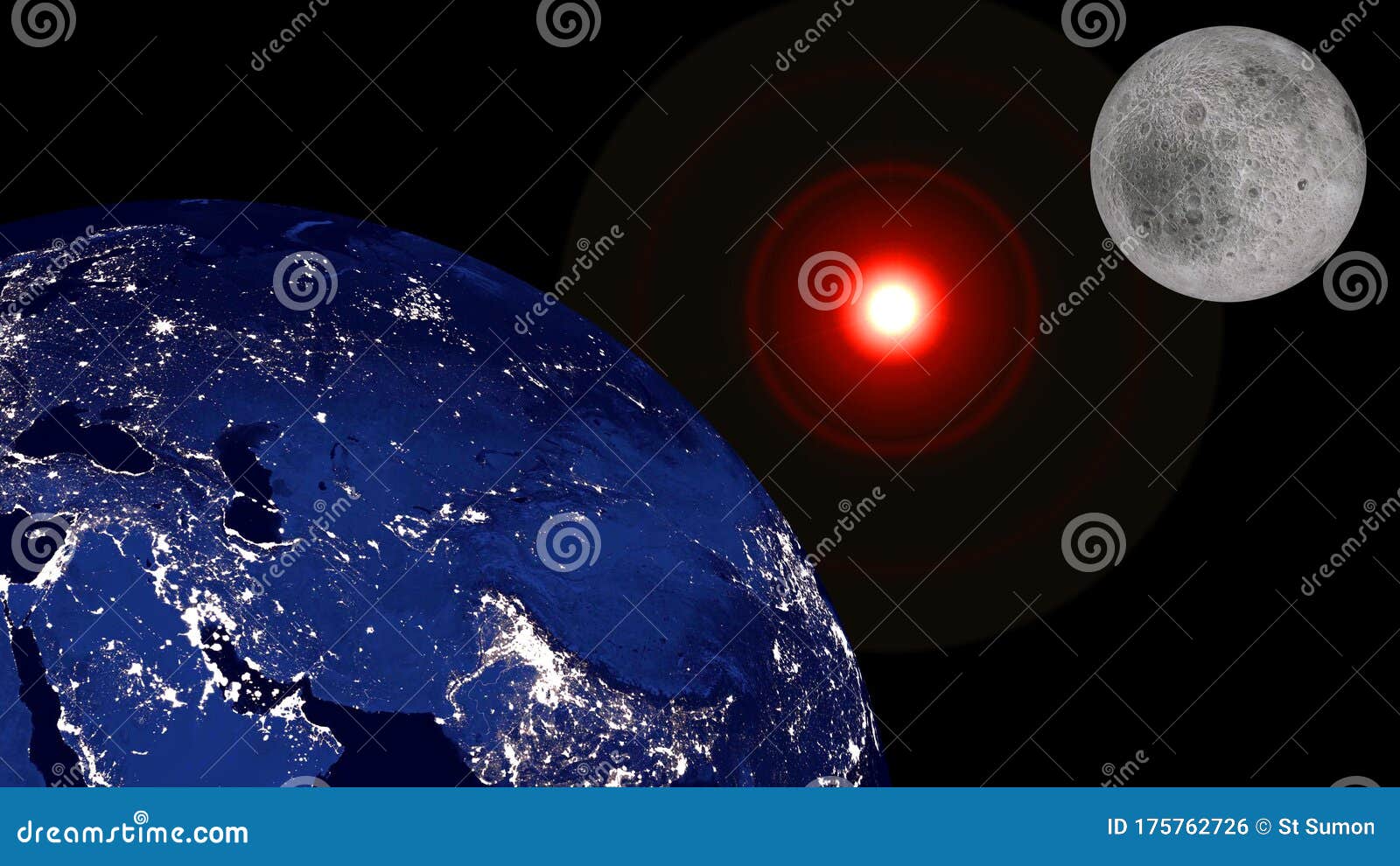 Earth Sun Moon Lunar Solar Eclipse Outer Space Planet. Elements of this ...