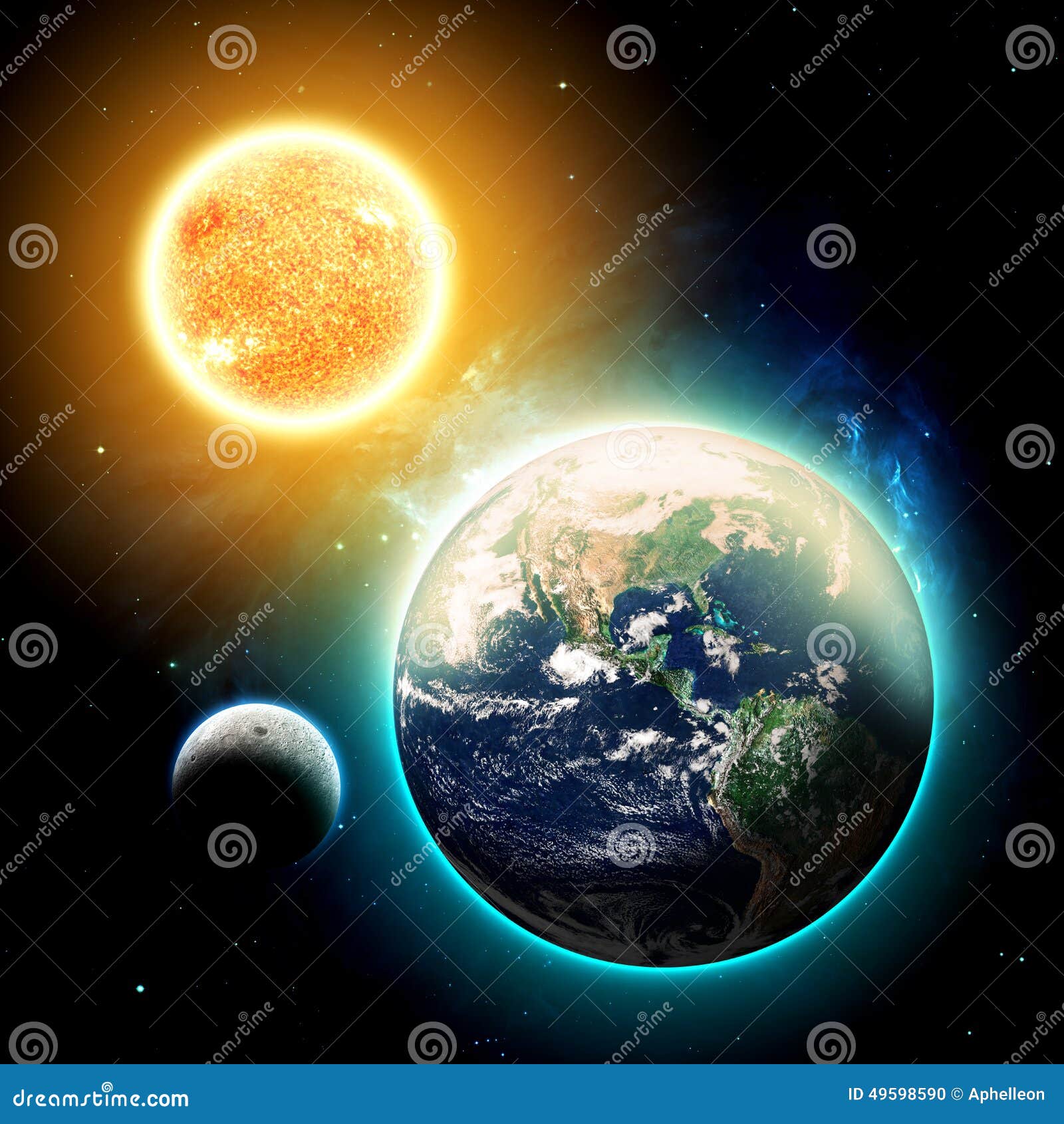 The Earth & Sun stock photo. Image of doomsday, concept - 49598590