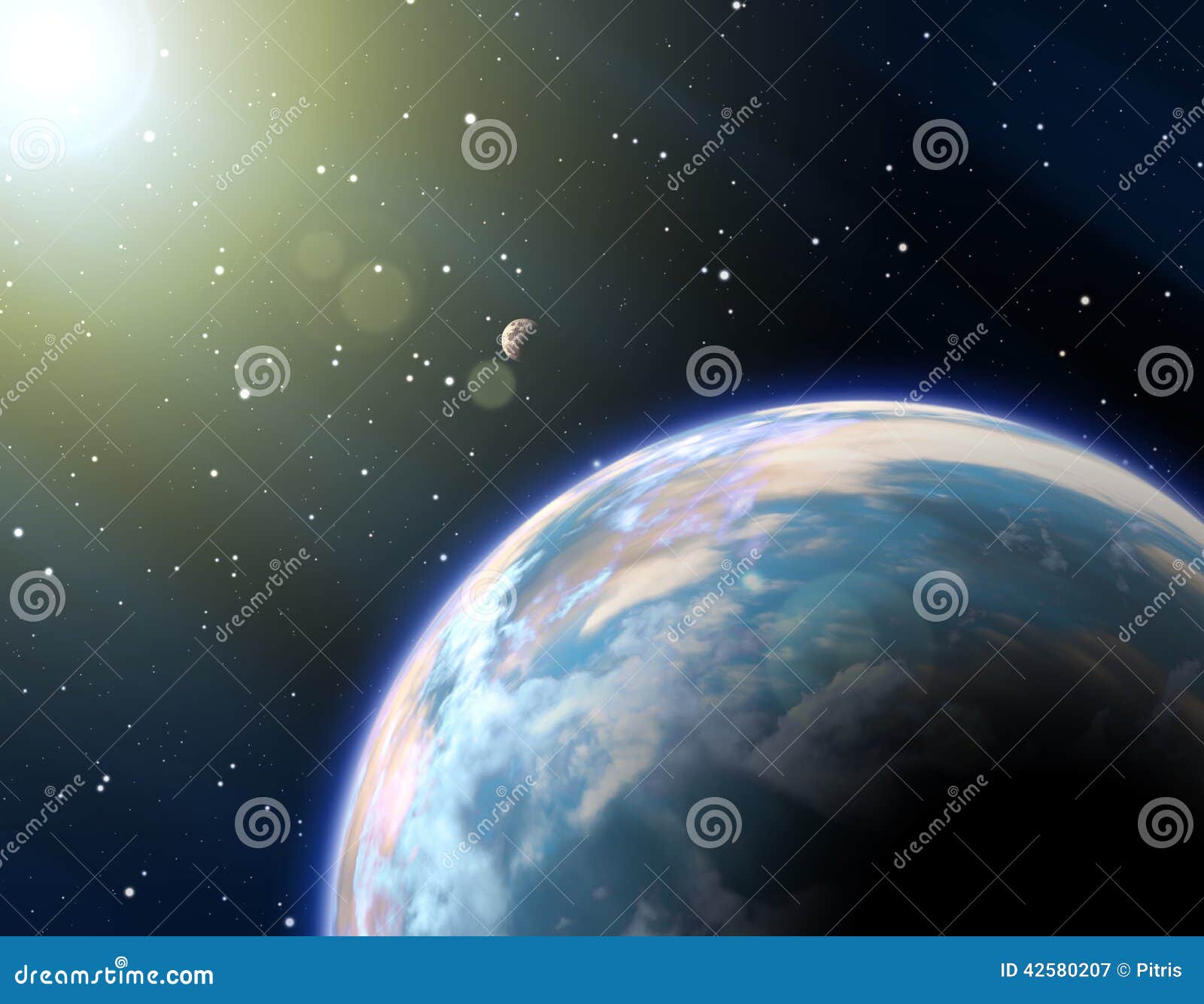 Earth and Sun. stock illustration. Illustration of global - 42580207