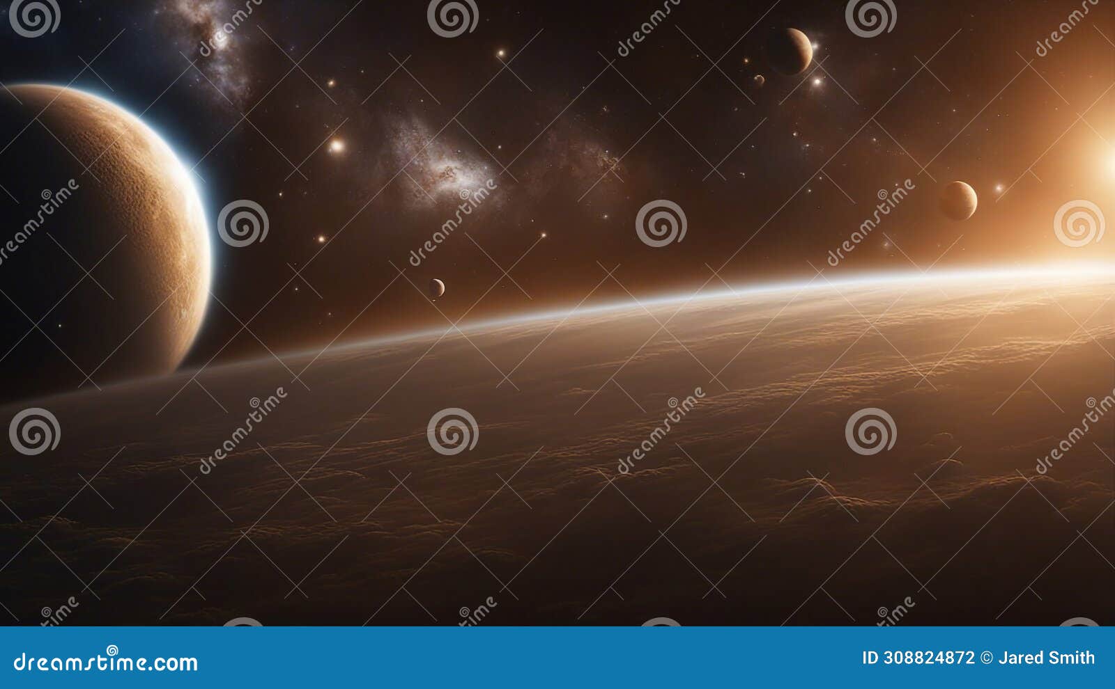Earth and Sun _A Space View of a Wide Panel of Outer Space, Showing ...