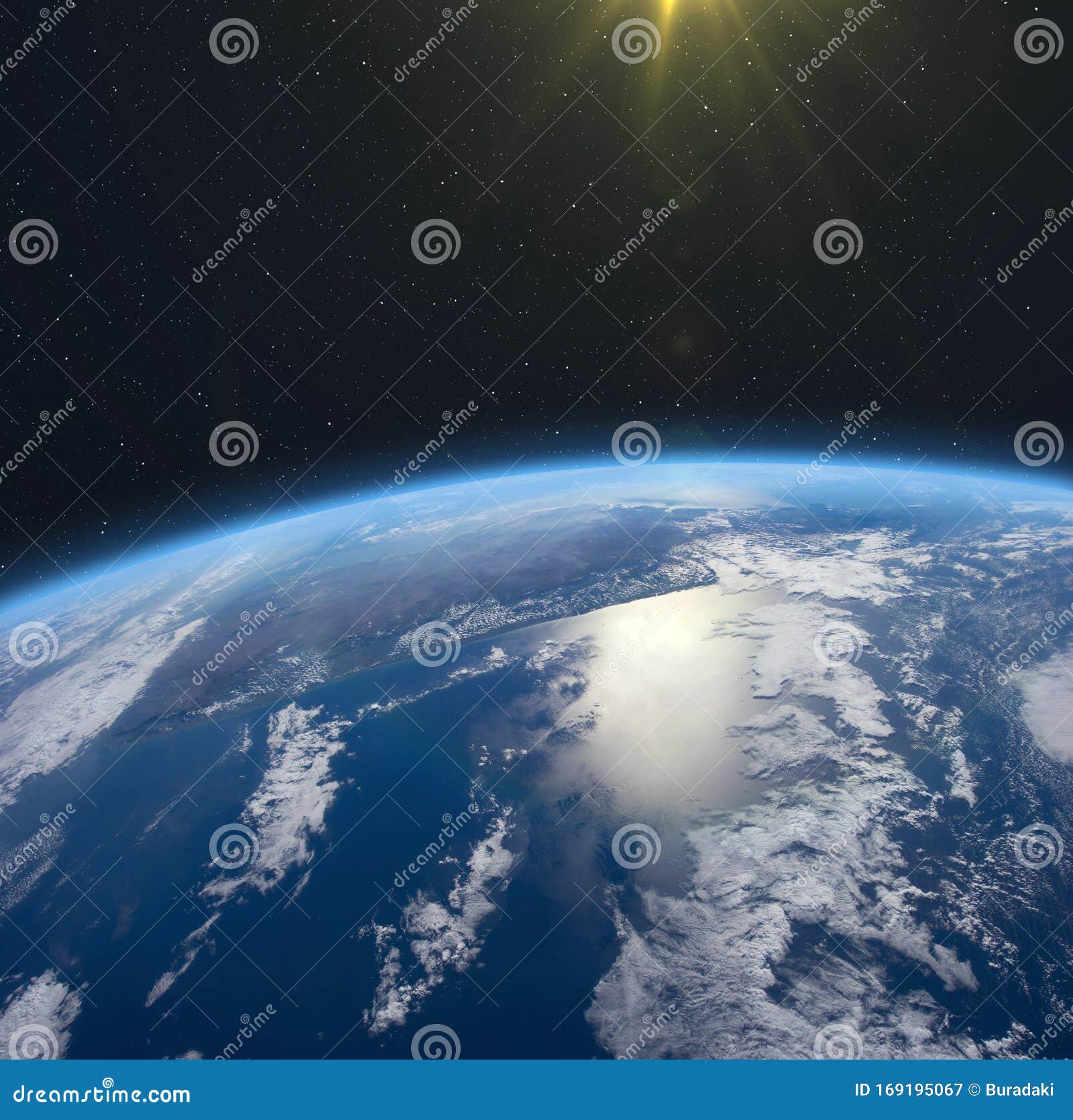 Earth and Sun. View from Outer Space Stock Image - Image of deep ...