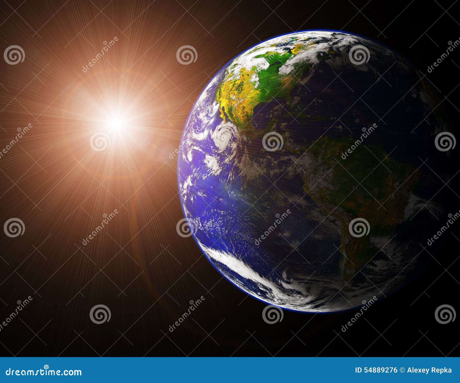 Earth and sun stock photo. Image of cloudscape, sphere - 54889276