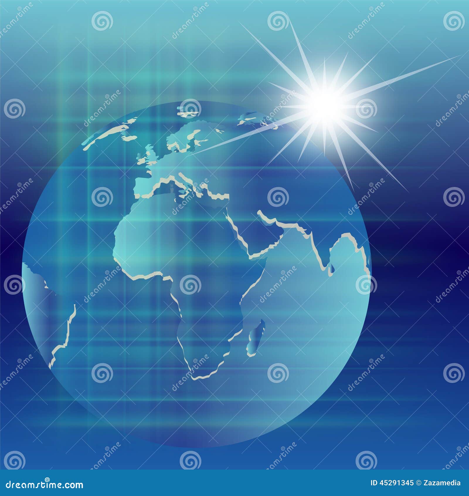 Earth Sunrise with Rays and Lens Flare Stock Vector - Illustration of ...