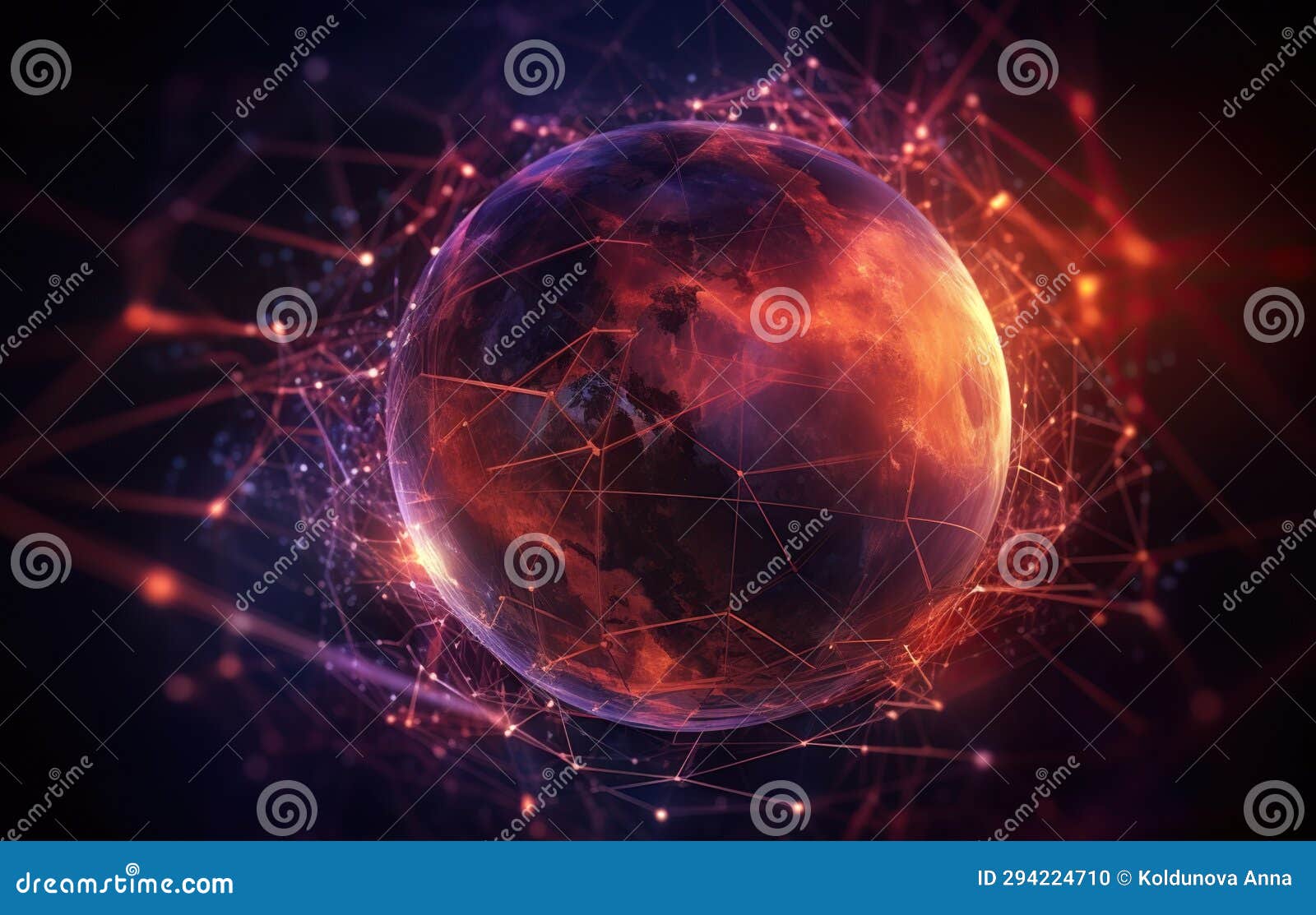 The Earth Surrounded by Network Lines, Concept of Digital ...