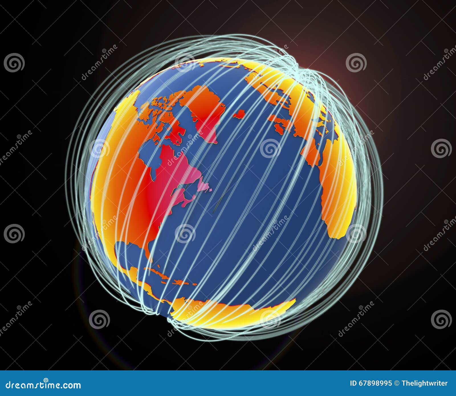 The Earth Surrounded with Orbital Rings Stock Illustration ...