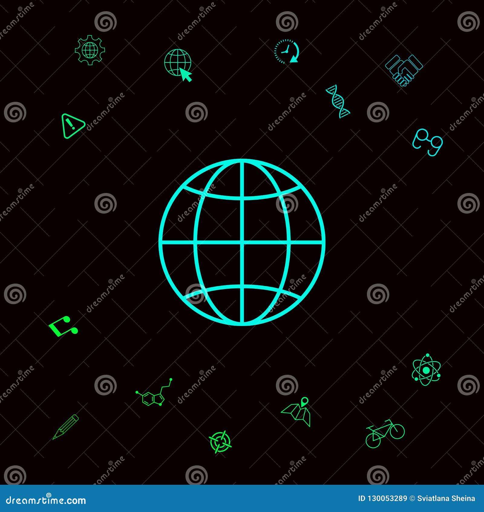 Earth symbol icon stock vector. Illustration of world - 130053289