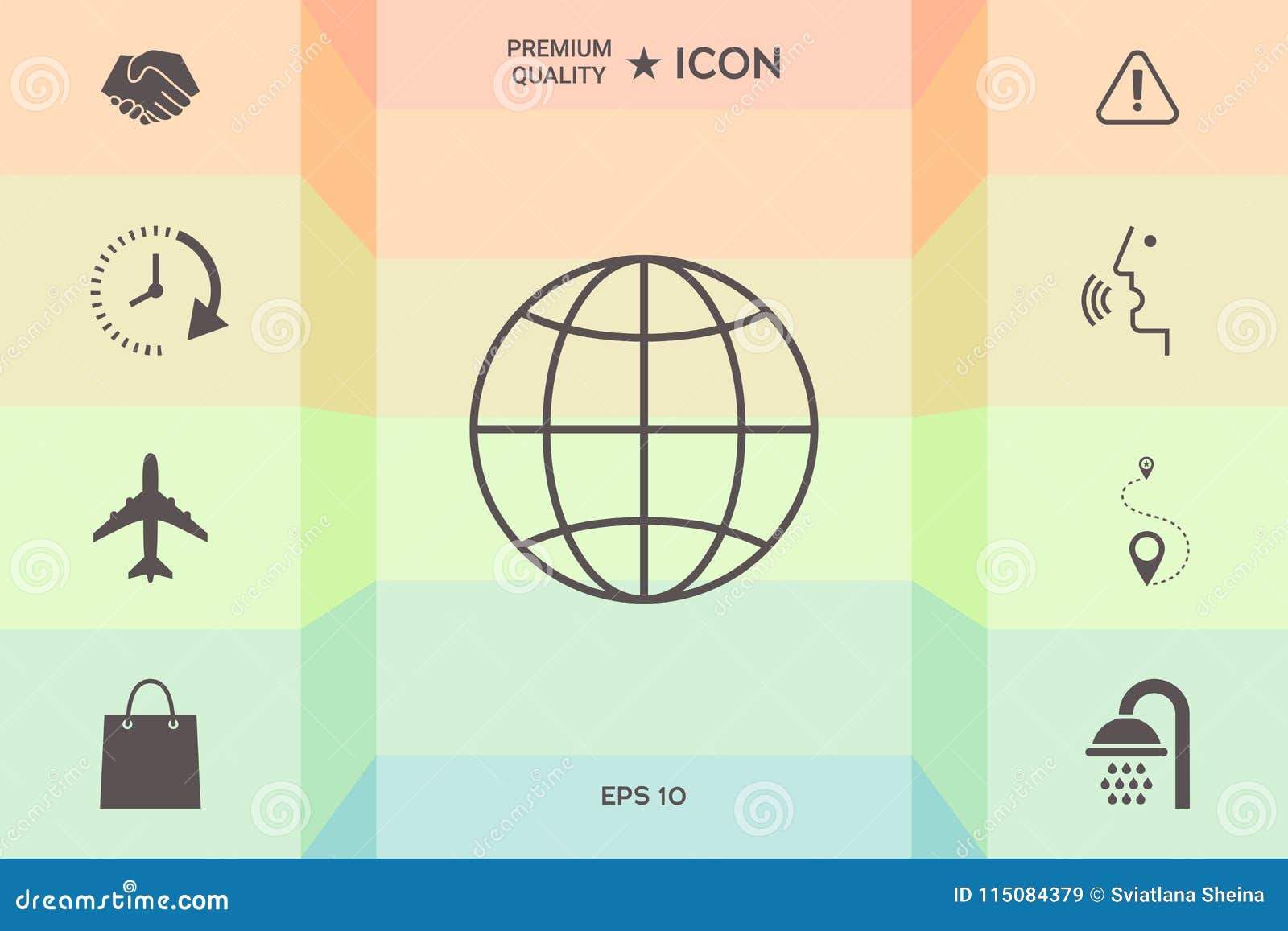 Earth symbol icon stock vector. Illustration of globe - 115084379