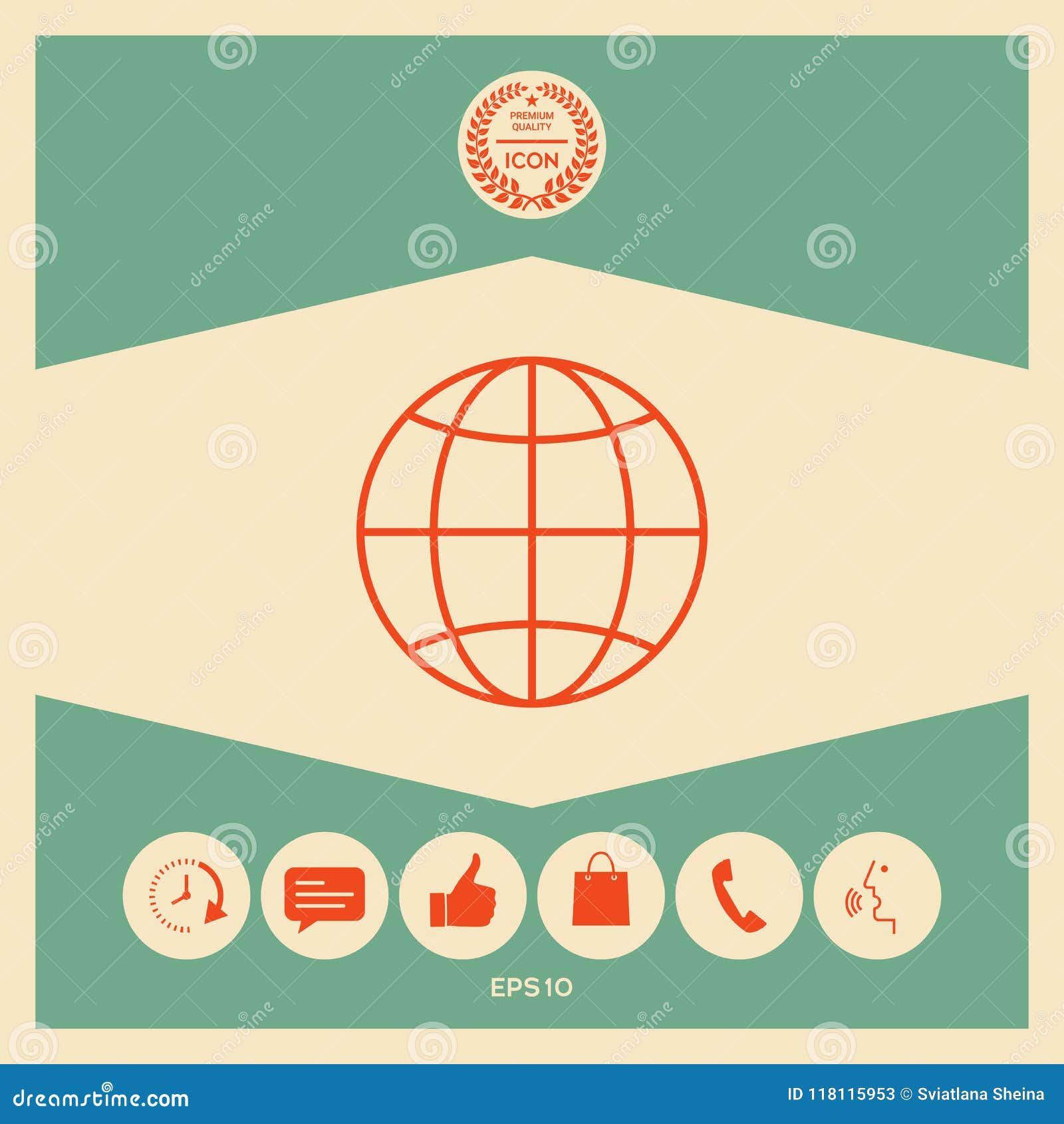 Earth symbol icon stock vector. Illustration of globe - 118115953