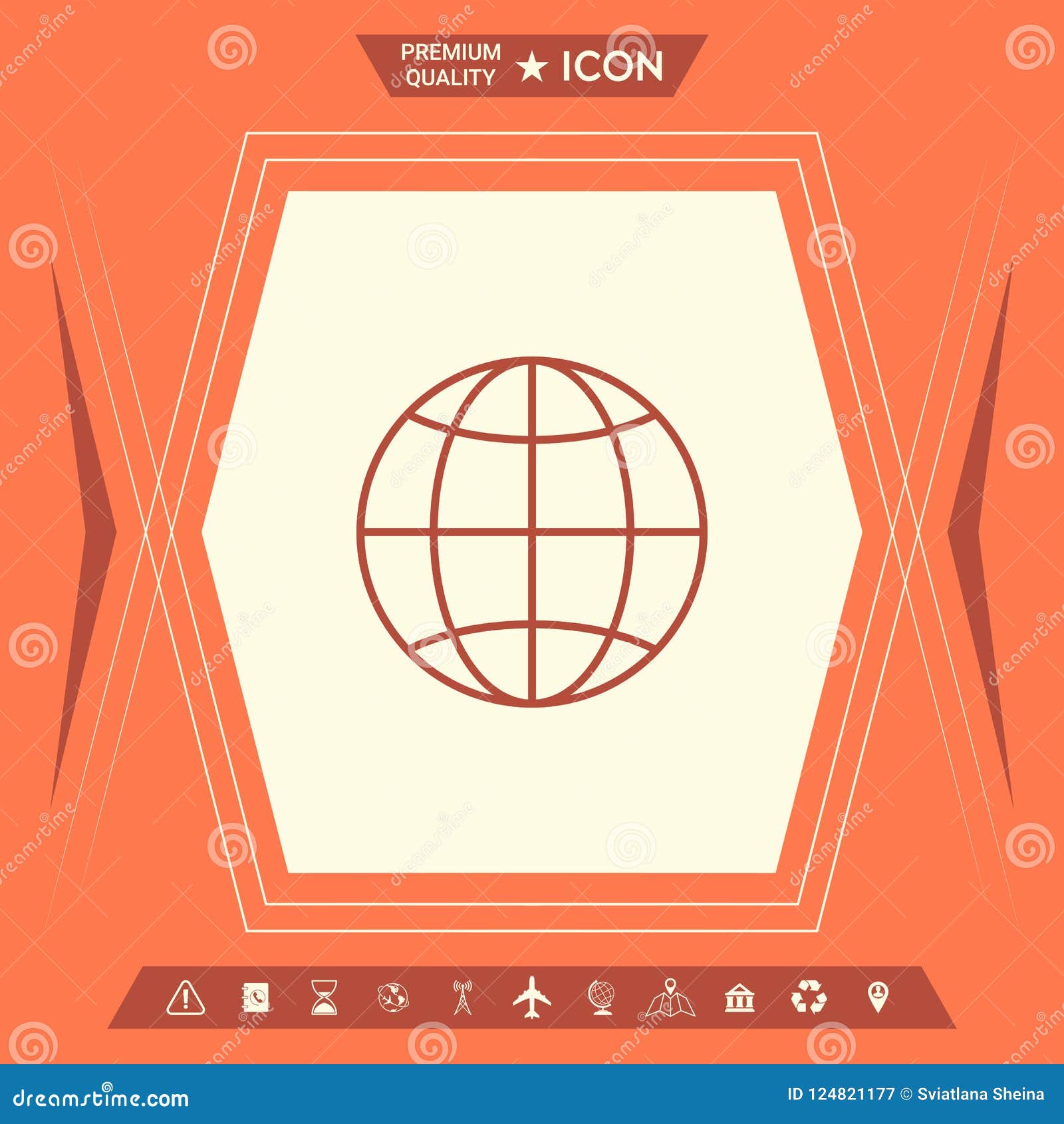 Earth symbol icon stock vector. Illustration of sign - 124821177