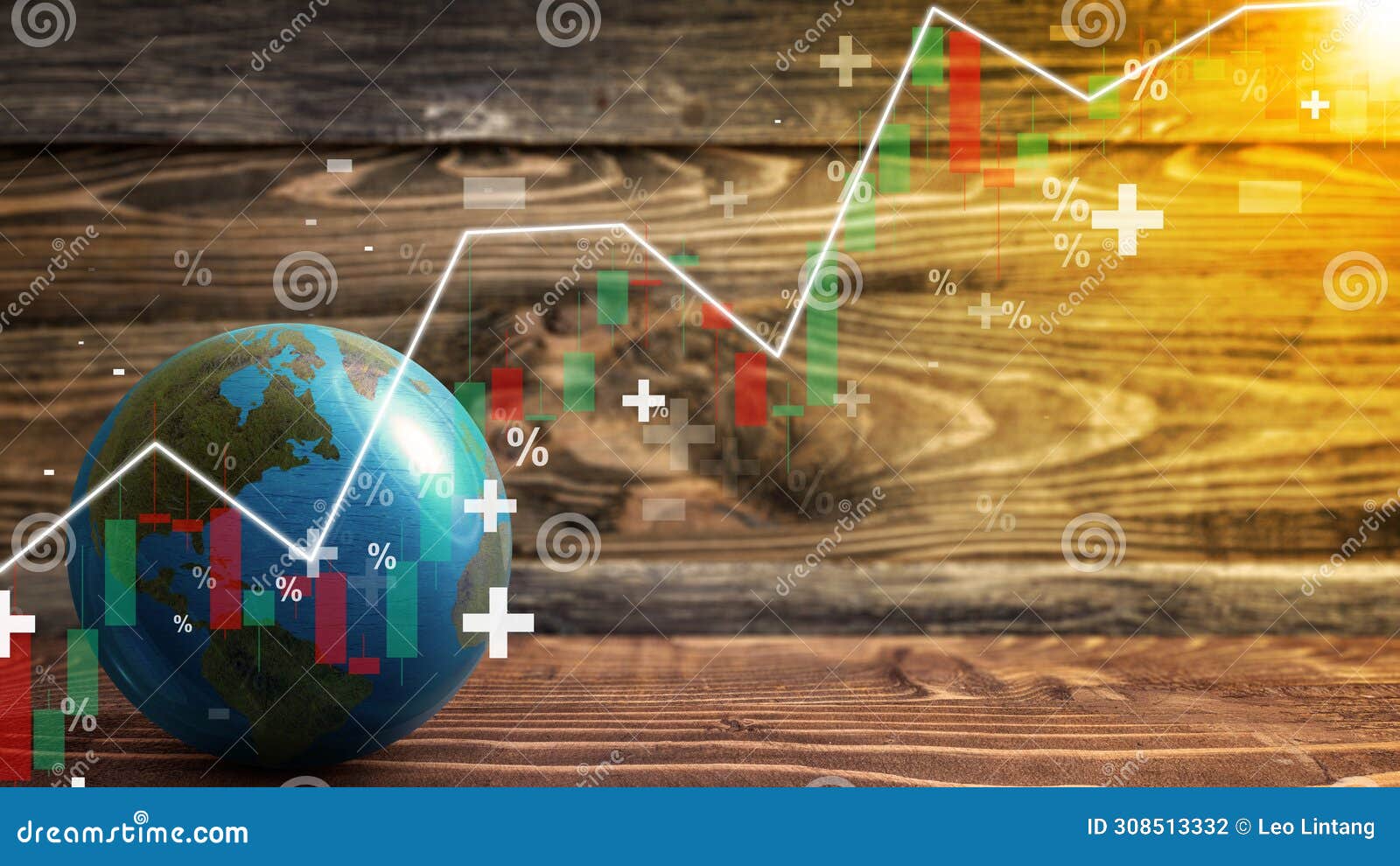 Earth with the Symbol of Rising Inflation Rate Graph Arrow Stock Photo ...