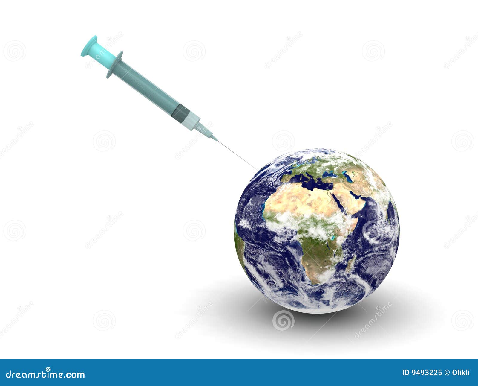Earth with syringe stock illustration. Illustration of environment ...