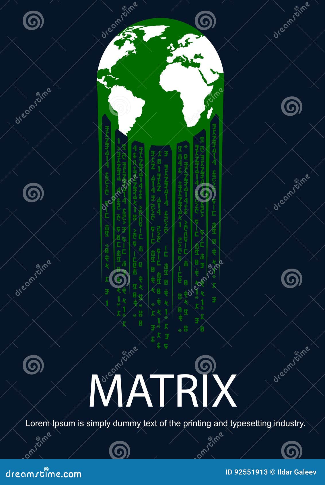 Earth with Tail in the Form of Matrix Stock Vector - Illustration of ...