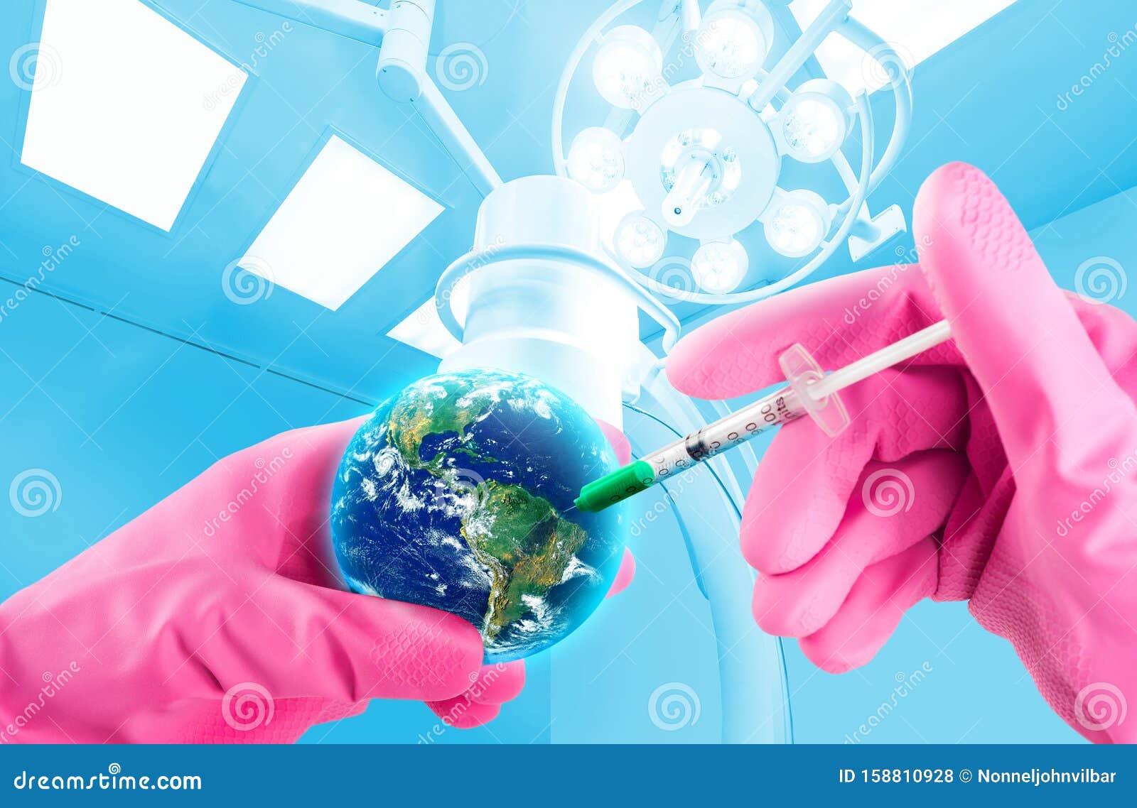 Earth Taking an Injection in the Intensive Care Unit Room Stock Photo ...