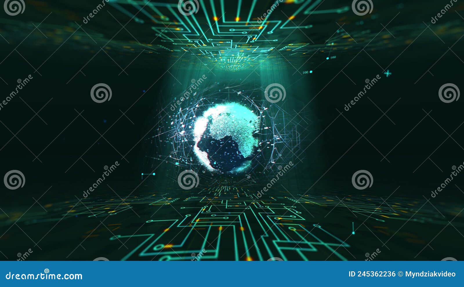 Earth Technology, Business and Communications Background Loop ...