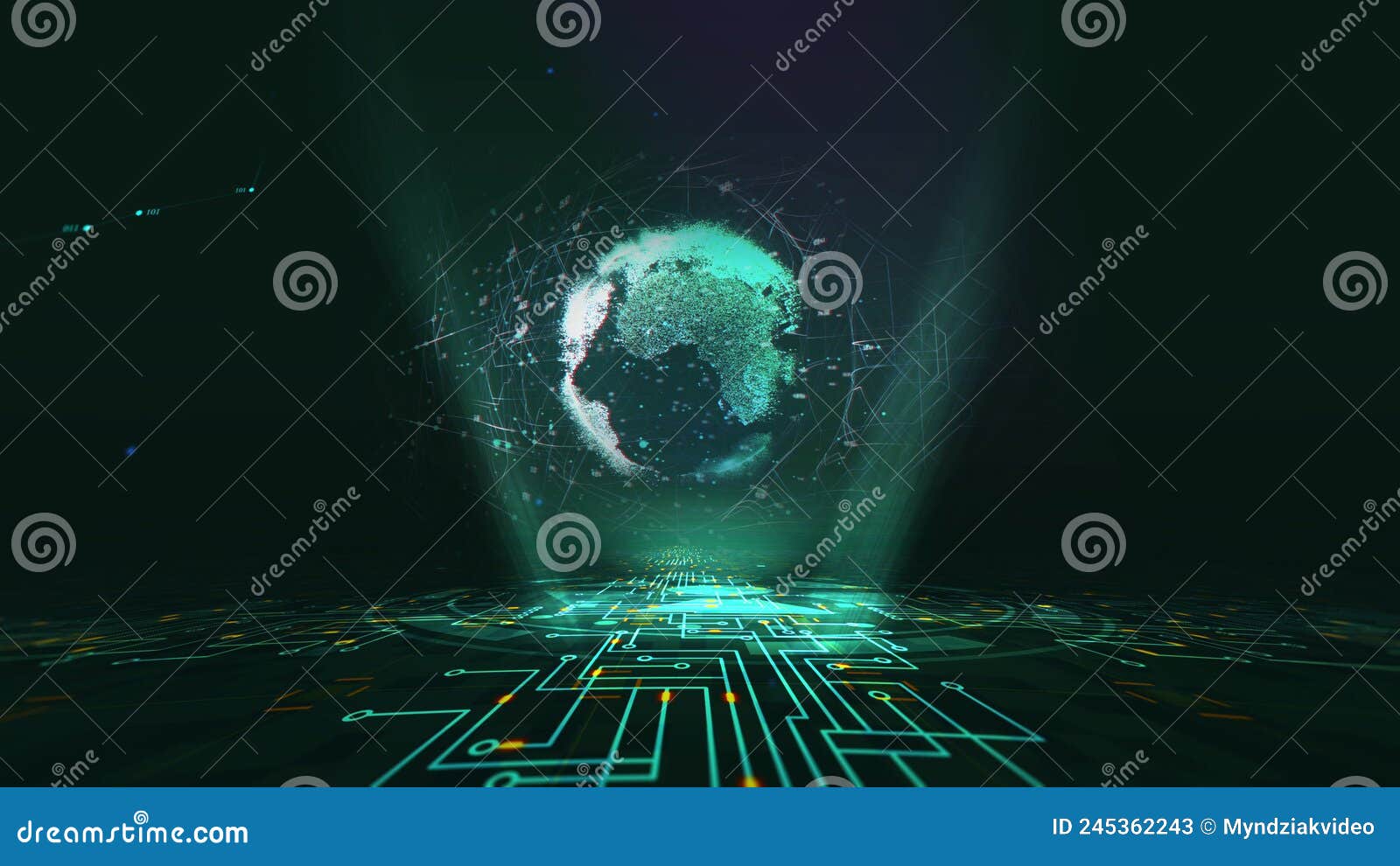Earth Technology, Business and Communications Background Loop ...