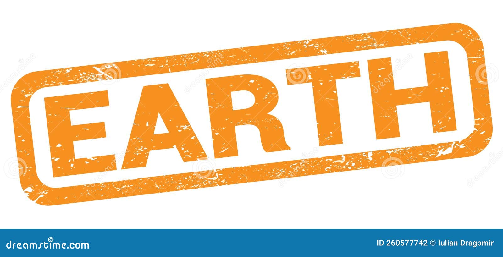 EARTH Text Written on Orange Rectangle Stamp Stock Illustration ...