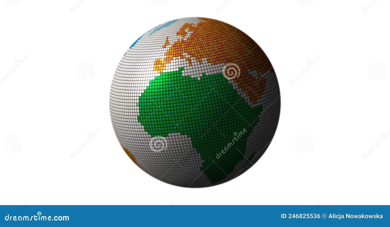 Earth Tile Globe Rotating 3d Illustration Stock Illustration ...