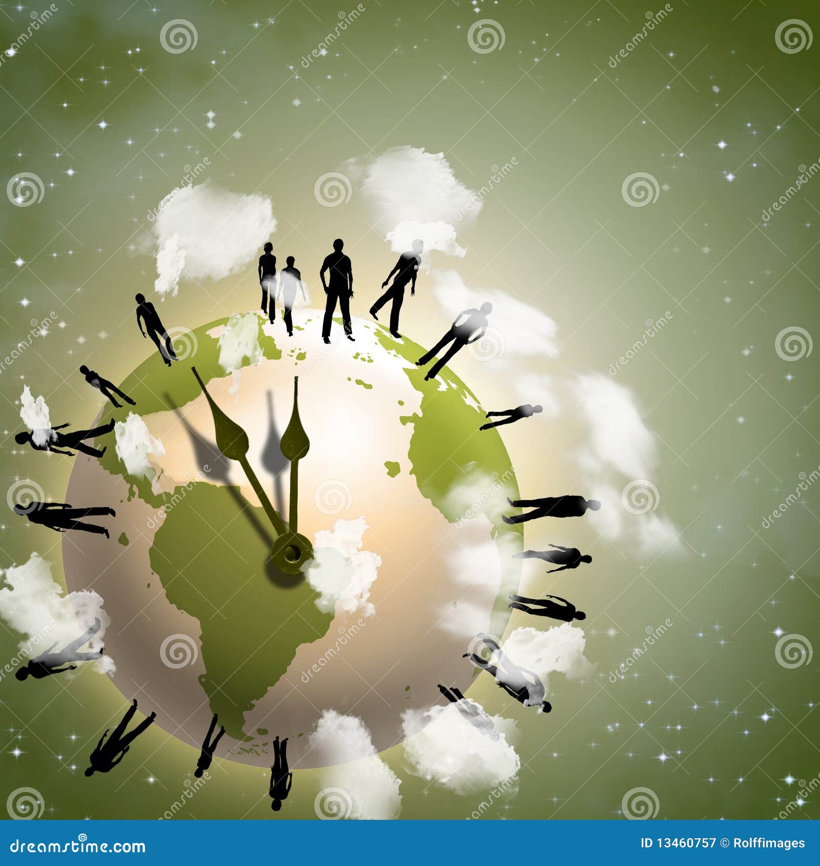 Earth time stock illustration. Illustration of human - 13460757