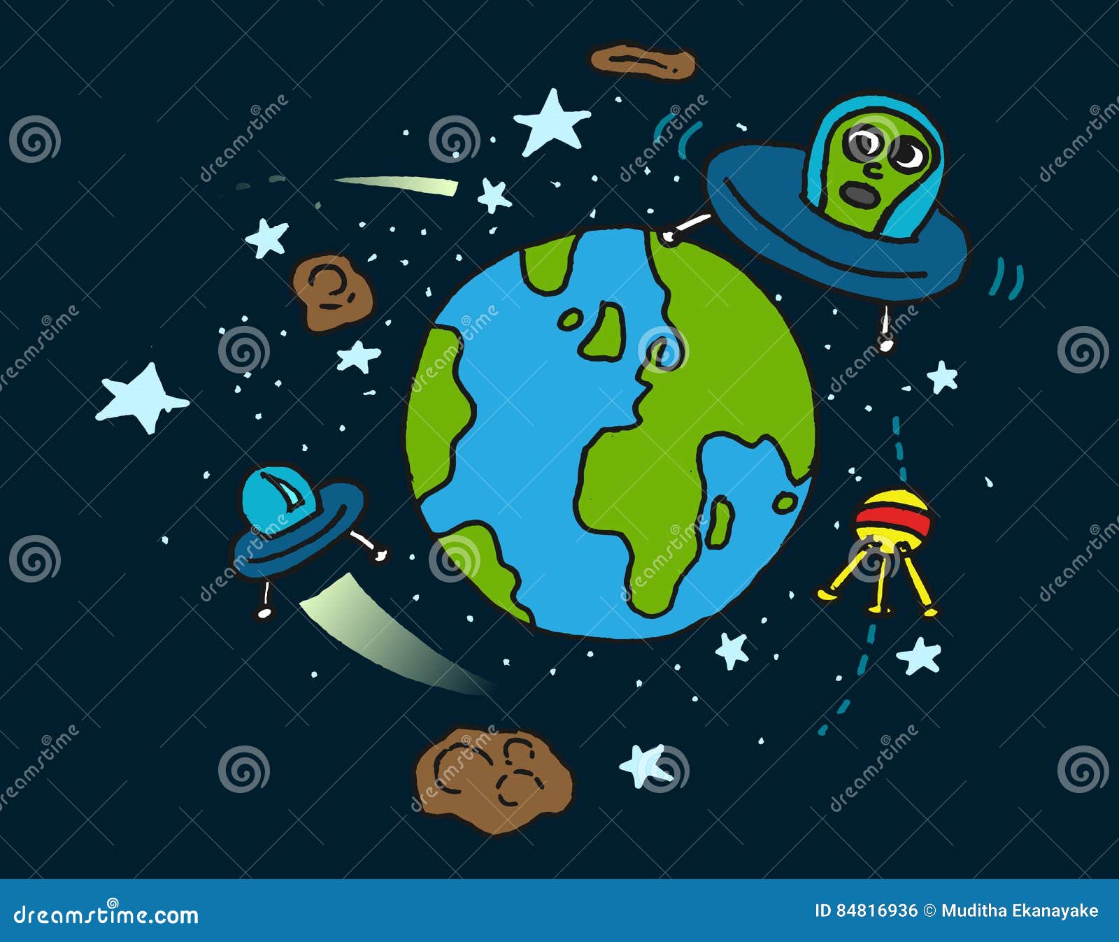 Earth to space and alien stock vector. Illustration of male - 84816936