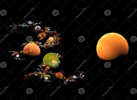 Earth tone planets stock illustration. Illustration of digital - 7060981