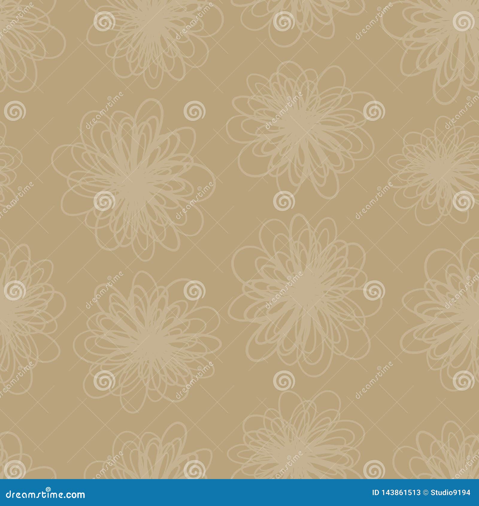 Earth Tone Subtle Flower Texture Seamless Vector Background. Repeating ...