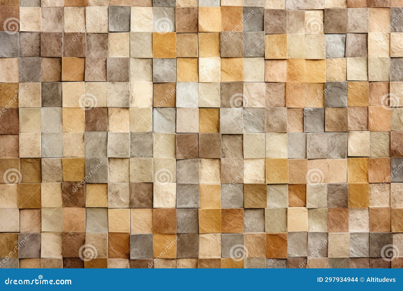 Earth-toned Ceramic Stone Tiles in a Seamless Pattern Stock Photo ...
