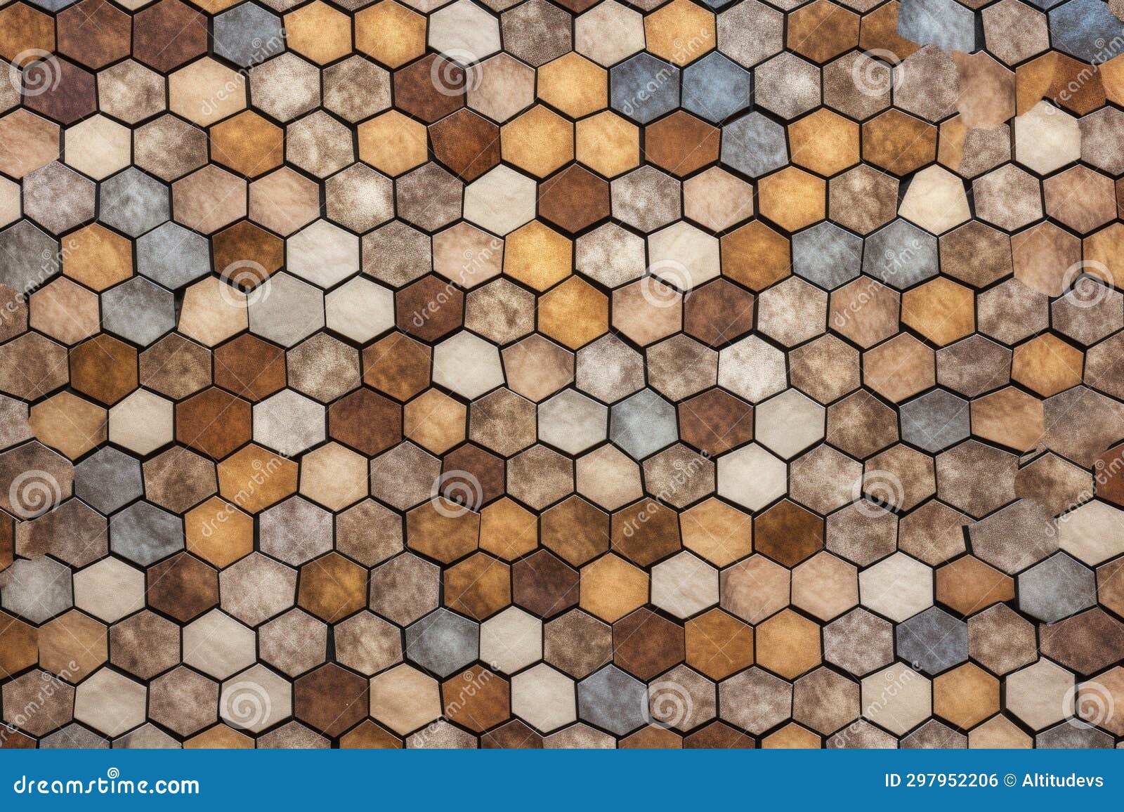 Earth-toned Ceramic Stone Tiles in a Seamless Pattern Stock Photo ...