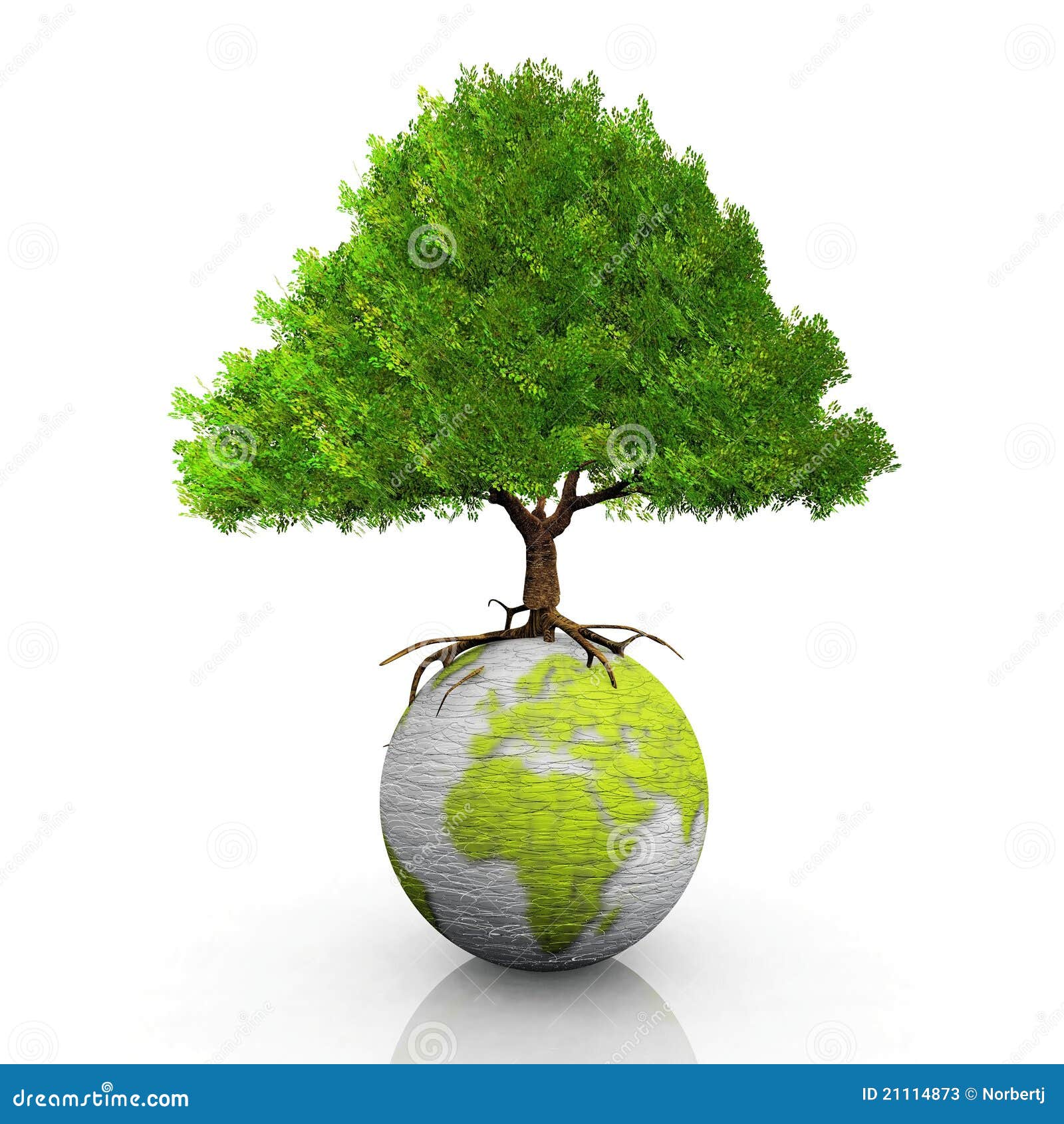 Earth and tree stock illustration. Illustration of reflection - 21114873