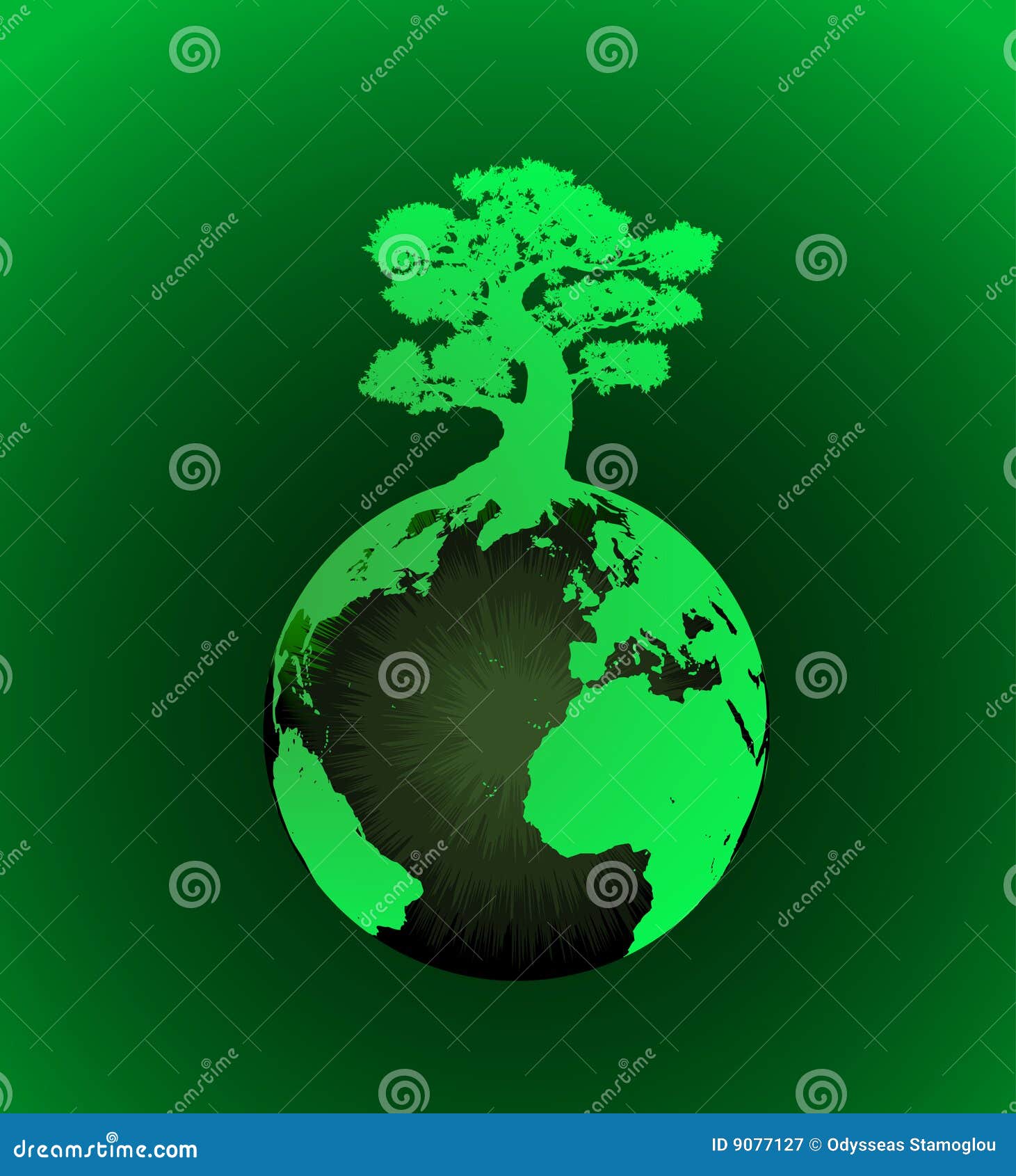 Earth with tree stock vector. Illustration of environment - 9077127