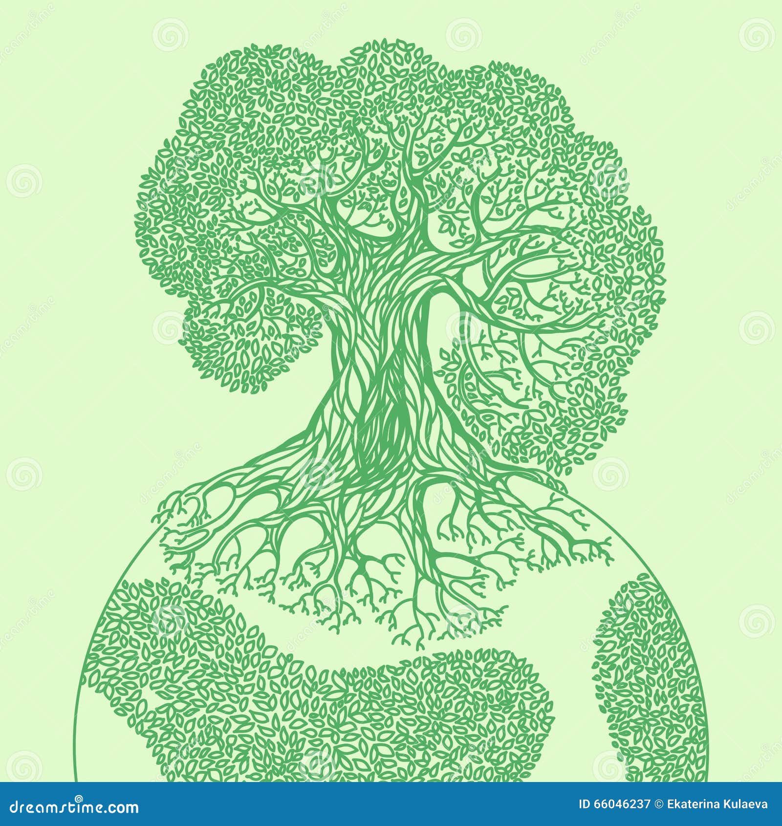 Earth Tree Ecology Concept Illustration. Stock Vector - Illustration of ...