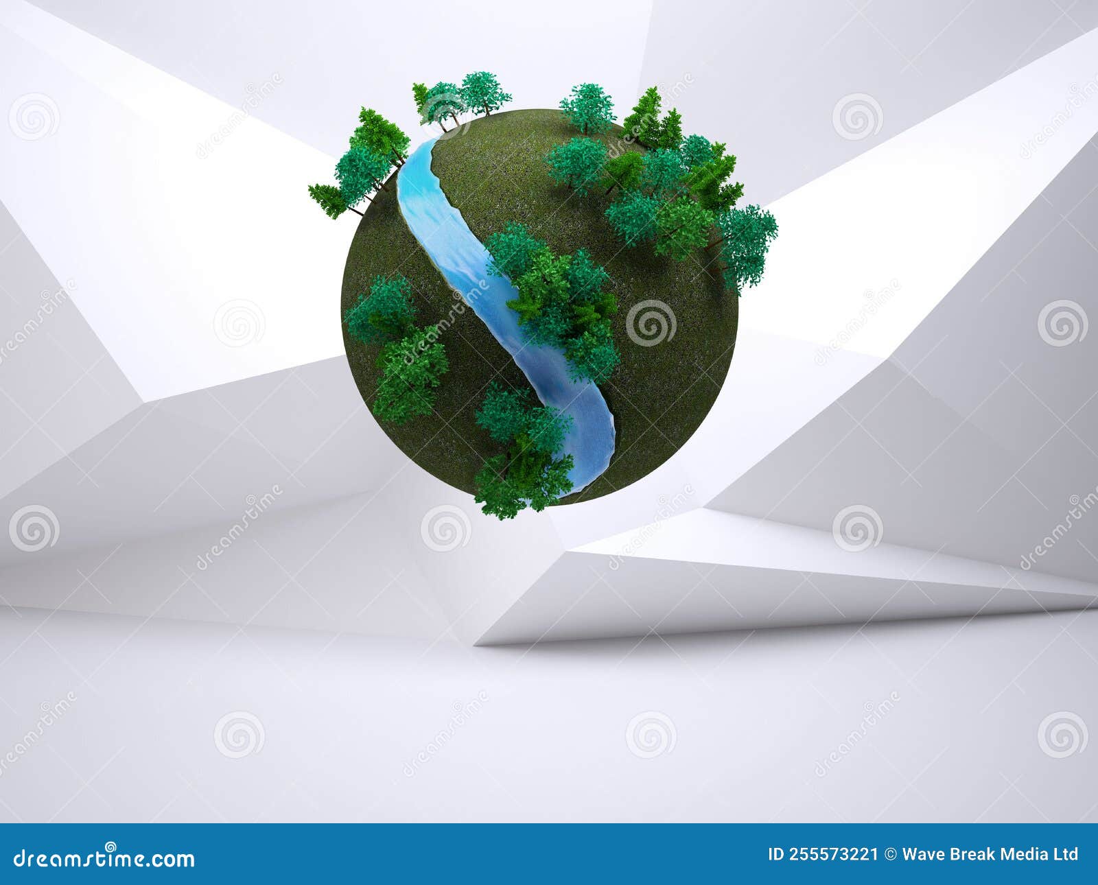 Earth with Trees on White Abstract Background Stock Illustration ...