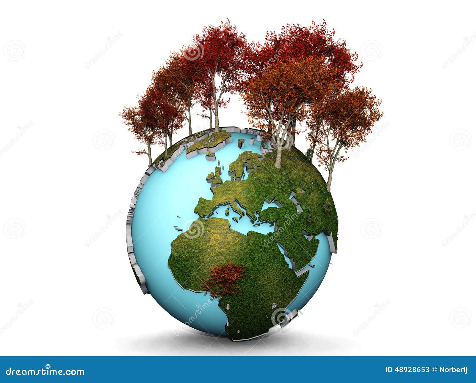 Earth and trees stock illustration. Illustration of graphic - 48928653