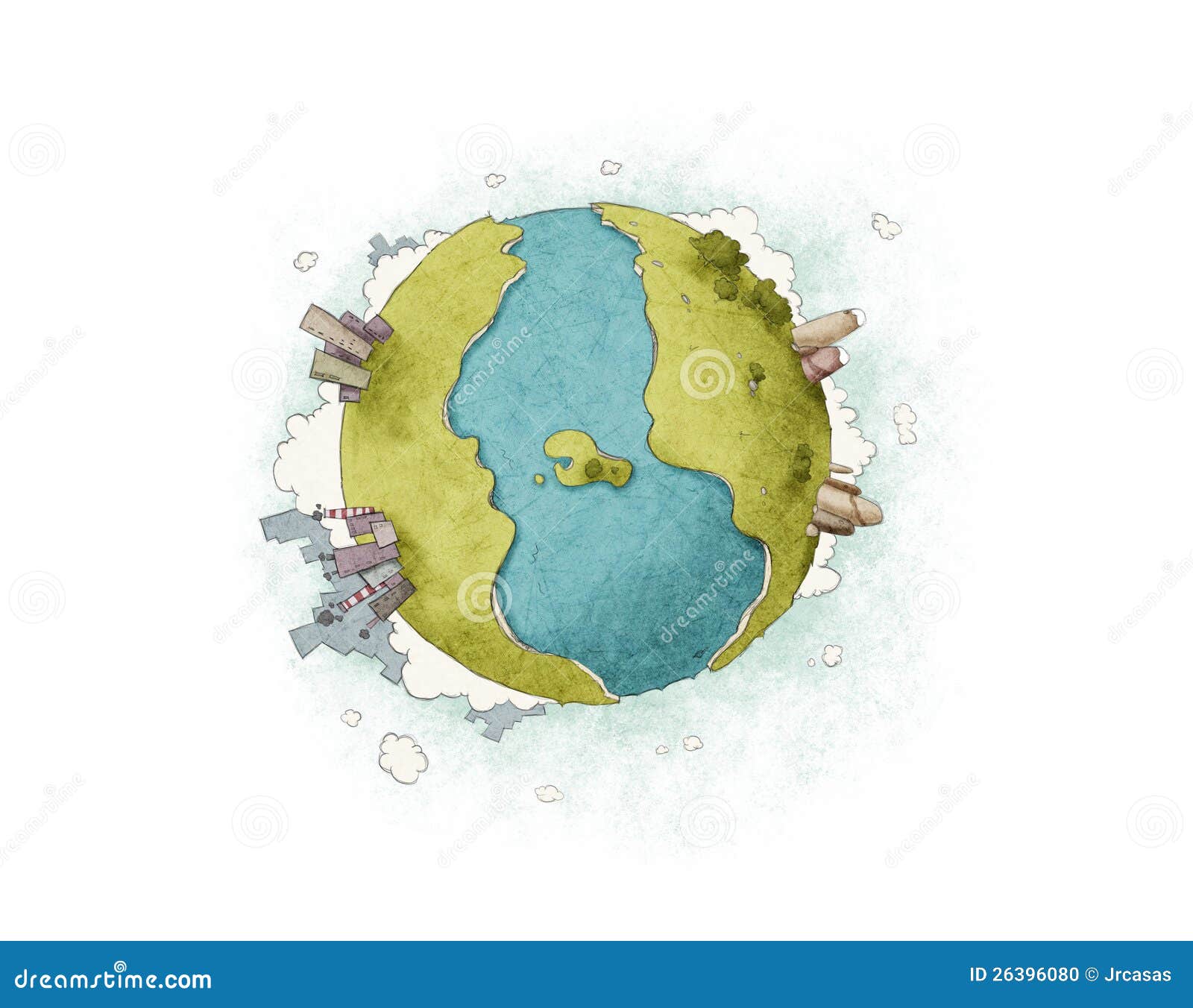 Earth two sides stock illustration. Illustration of ecology - 26396080