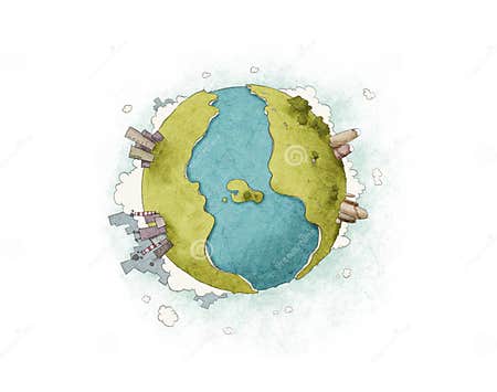 Earth two sides stock illustration. Illustration of ecology - 26396080
