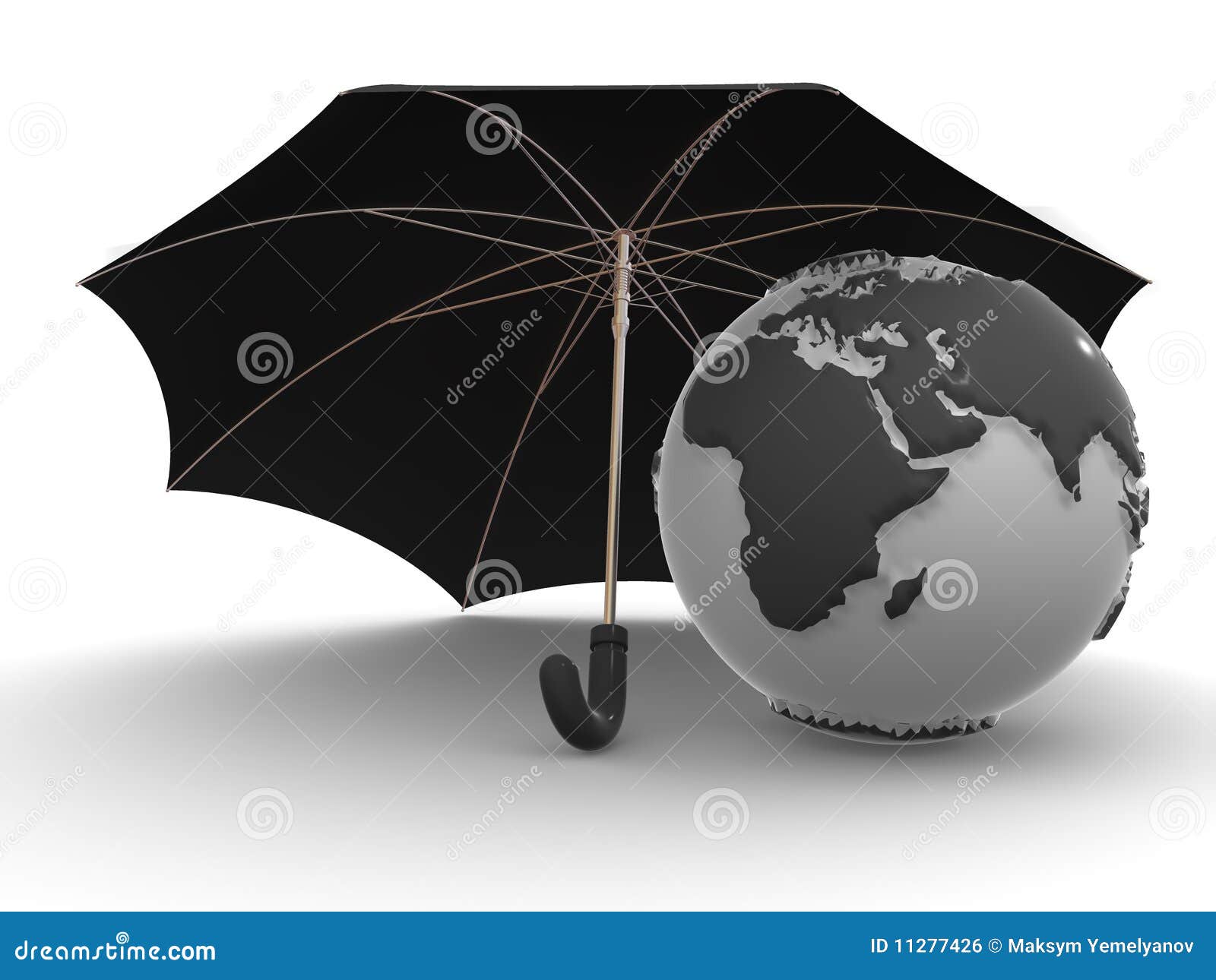 Earth with umbrella stock illustration. Illustration of generated ...