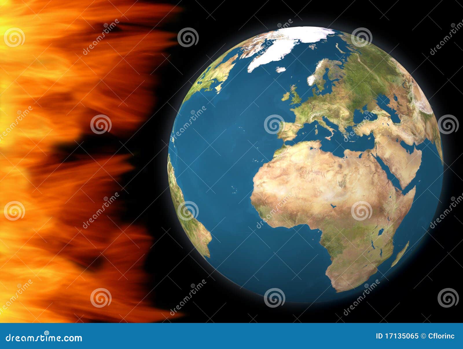 Earth under fire stock image. Image of concept, astronomy - 17135065