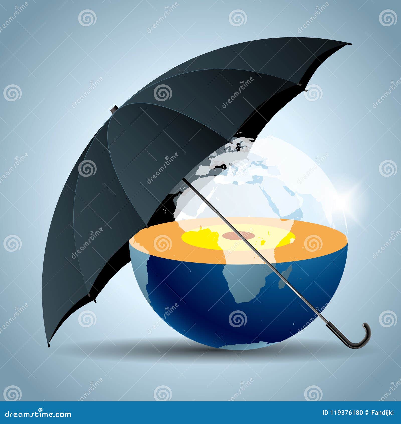 The Earth is Under an Umbrella Stock Vector - Illustration of ...